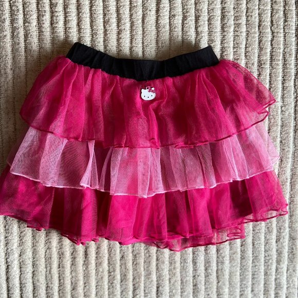 Hello Kitty | Bottoms | Hello Kitty Pink Tulle Tiered Skirt Girls Size ...